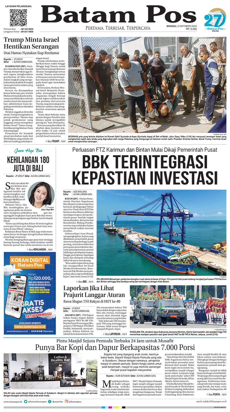 5 Oktober 2025 | Harian Batam Pos